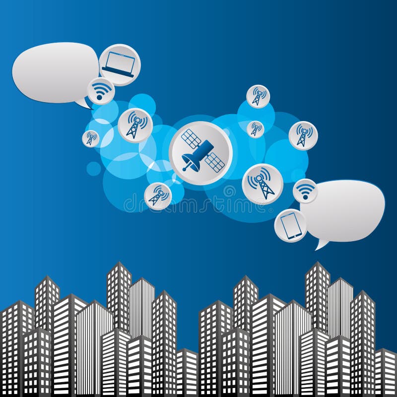 City Connection Message Talking Technology Stock Vector - Illustration ...