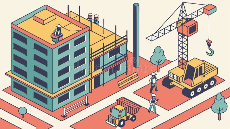 City Construction Site Illustration Urban Development and Building and ...