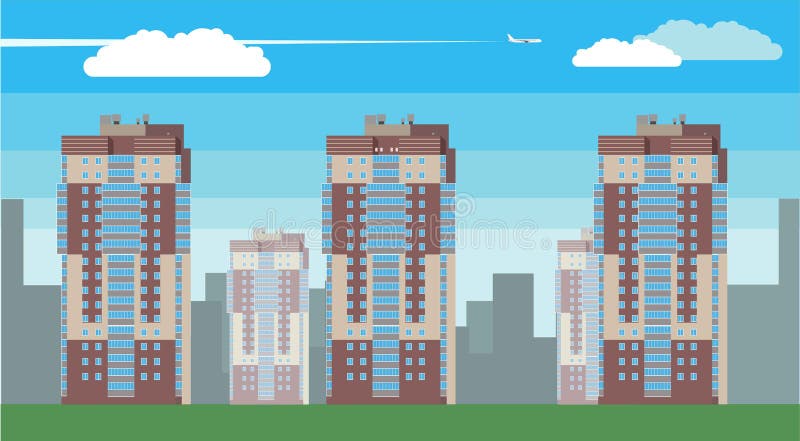 City 2D Flat Design Vector Image Stock Vector - Illustration of ...