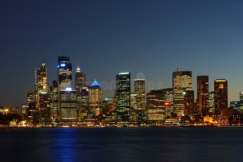 City after Dark stock photo. Image of light, evening, nightscene - 592402