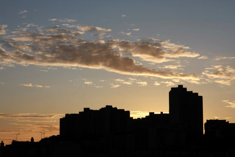City at dawn stock photo. Image of clouds, dawn, sunset - 11692958