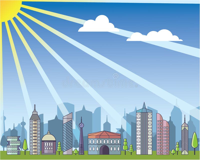 City daylight stock vector. Illustration of landscape - 67347560