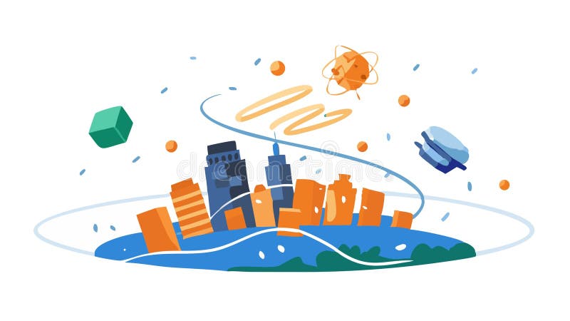 City in Debris, Urban Collapse, Vector Design Generative AI Stock ...