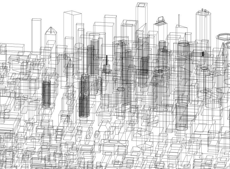 City Design Architect Blueprint - Isolated Stock Illustration ...