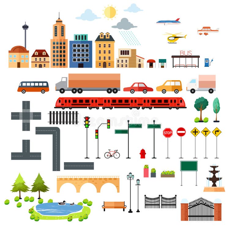 City Design Elements Icons stock vector. Illustration of drawing - 70453215