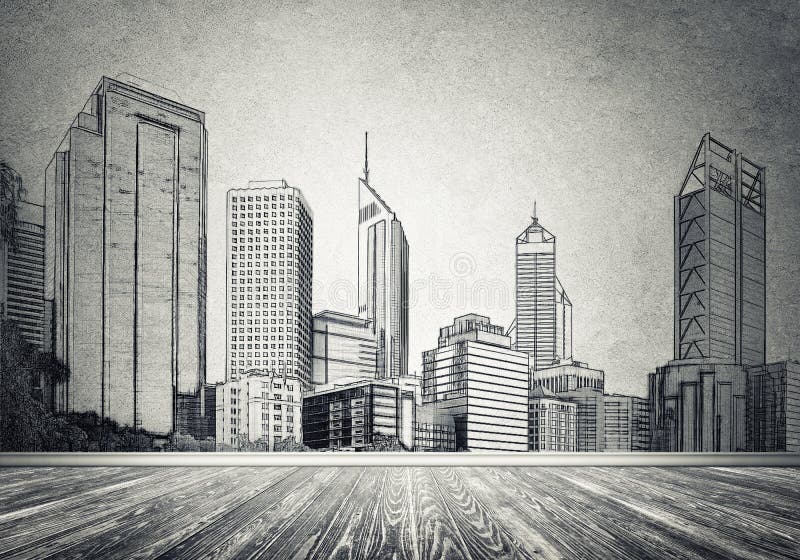 City design on wall stock image. Image of model, building - 77976265