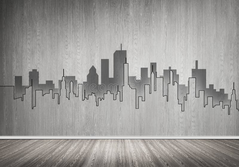 City design on wall stock image. Image of graphic, modern - 79837551