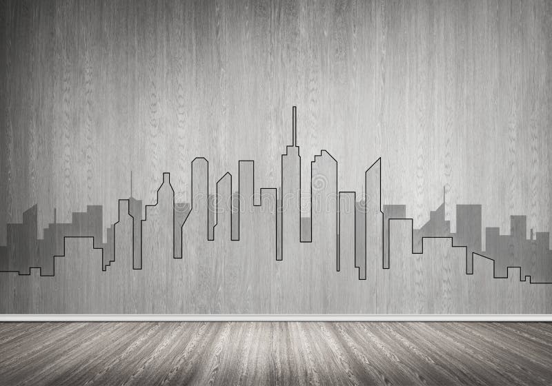 City design on wall stock photo. Image of panorama, real - 79937724