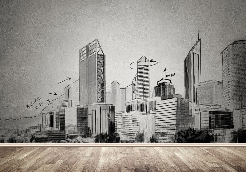 City design on wall stock image. Image of concept, panorama - 80755465