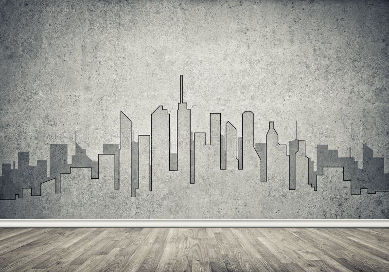 City design on wall stock photo. Image of retro, exterior - 81620390