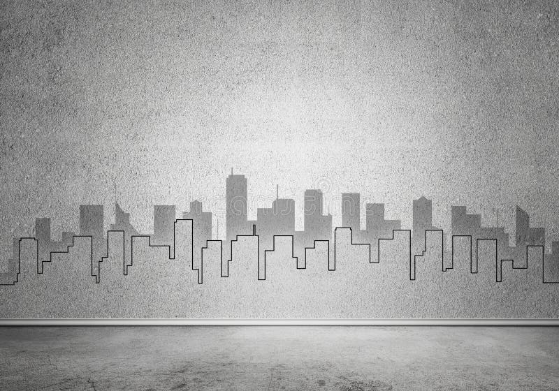 City design on wall stock image. Image of cityscape, construction ...