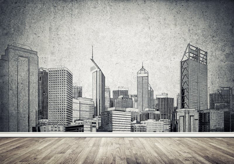 City design on wall stock image. Image of engineering - 82506179