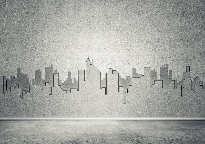 City design on wall stock image. Image of real, panorama - 82719331