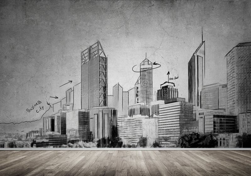 City design on wall stock photo. Image of city, design - 83340216