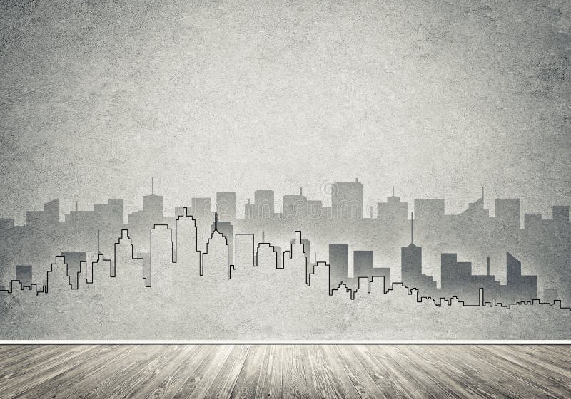City design on wall stock photo. Image of construction - 85207596