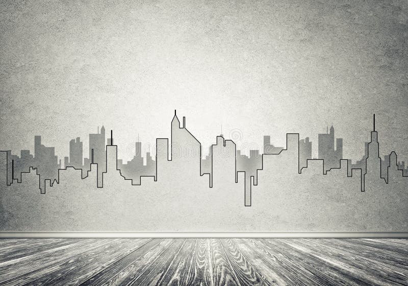 City design on wall stock image. Image of pattern, architecture - 85640533