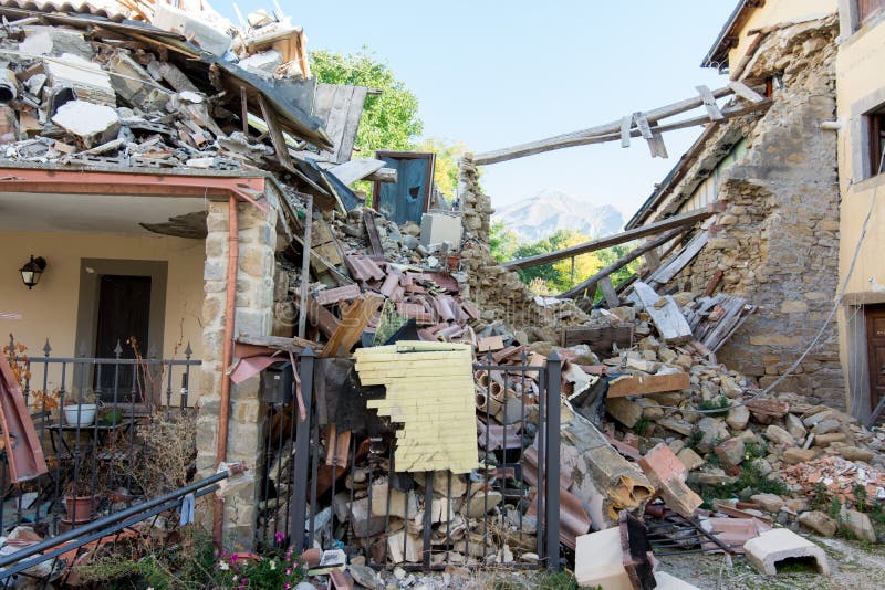 City Destroyed by an Earthquake Stock Image - Image of amatrice, lazio ...