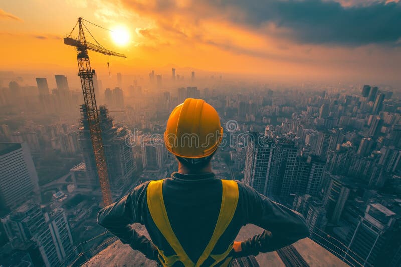 City Development Worker stock illustration. Illustration of modern ...