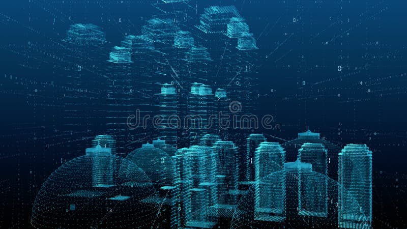 City in the Digital. Technology Digital Data Connection with Futuristic ...