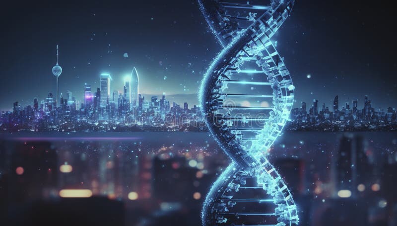 City DNA. Generative AI stock illustration. Illustration of project ...
