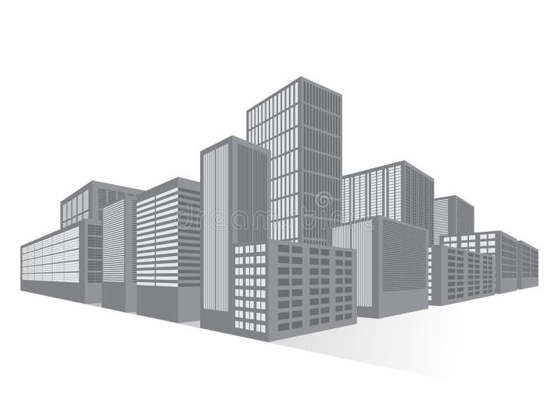 City Downtown Business District, Vector Flat Stock Vector ...