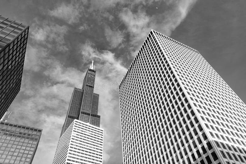 City Downtown with Skyscraper in Perspective. Perspective View ...