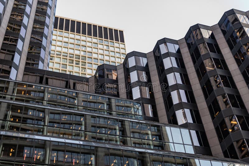 City Downtown with Skyscraper in Perspective. Perspective View ...