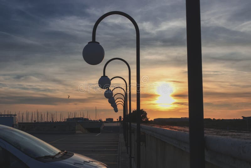 City Dramatic Sky Sunset Perspective Stock Photo - Image of travel ...