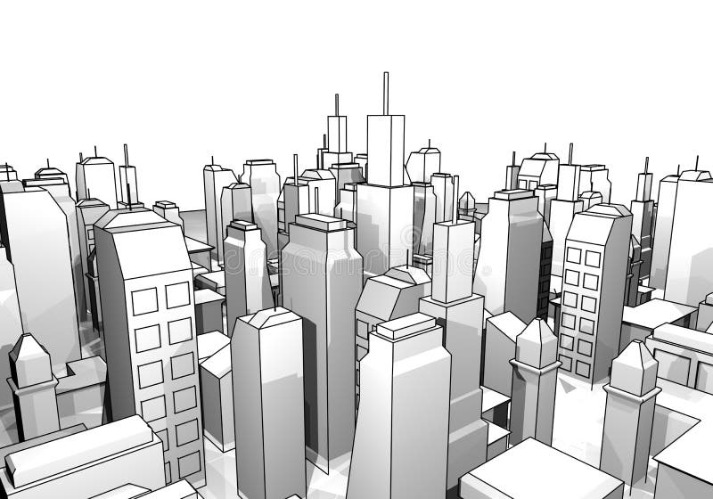 City draw stock illustration. Illustration of corporate - 52351114