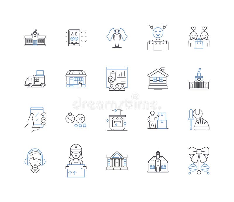 In-city Drop-off Line Icons Collection. Convenience, Accessibility ...