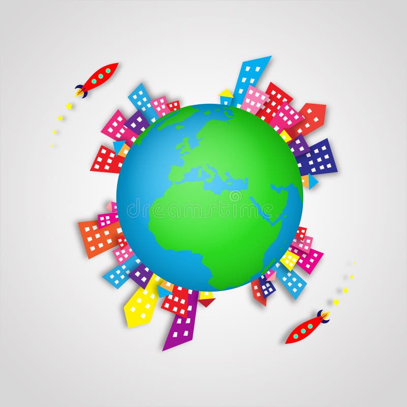 City on earth stock vector. Illustration of worldwide - 27632384