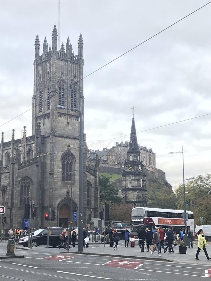 Downtown of Edinburgh editorial image. Image of downtown - 65724385