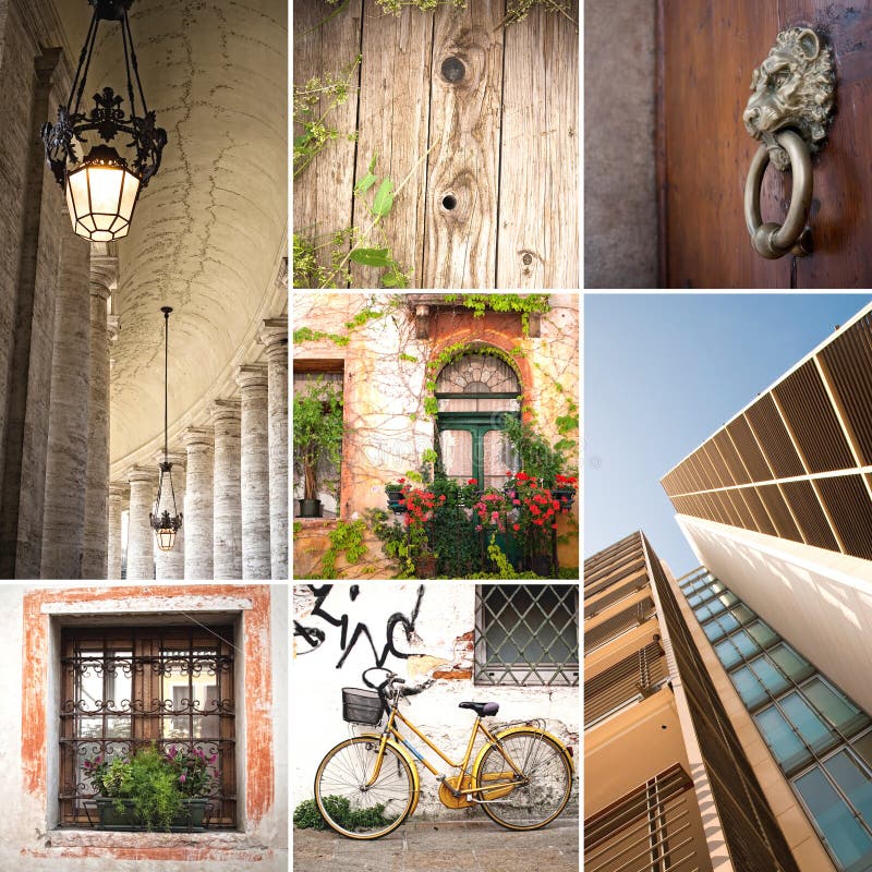City elements Collage stock image. Image of windows, buildings - 89582539