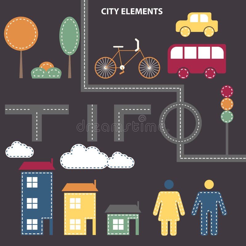 City elements stock vector. Illustration of town, percent - 40292386