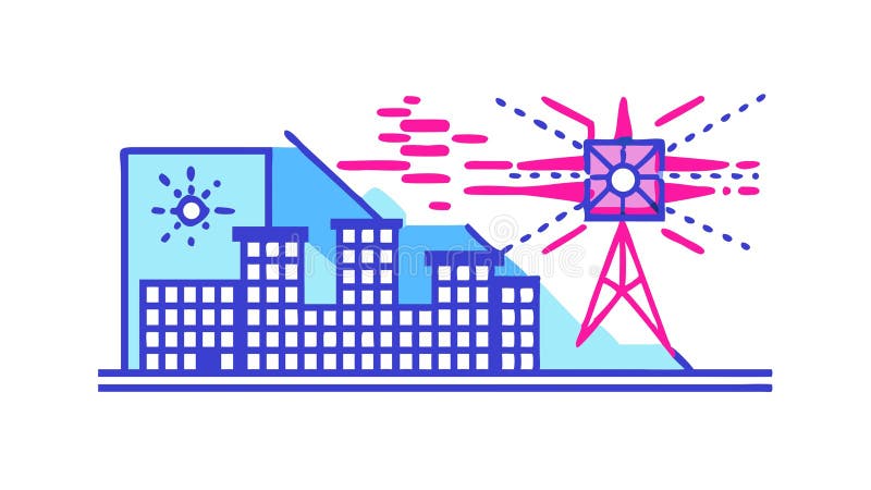 City Energy Grid Vector Icon for Power Infrastructure, Vector Design ...