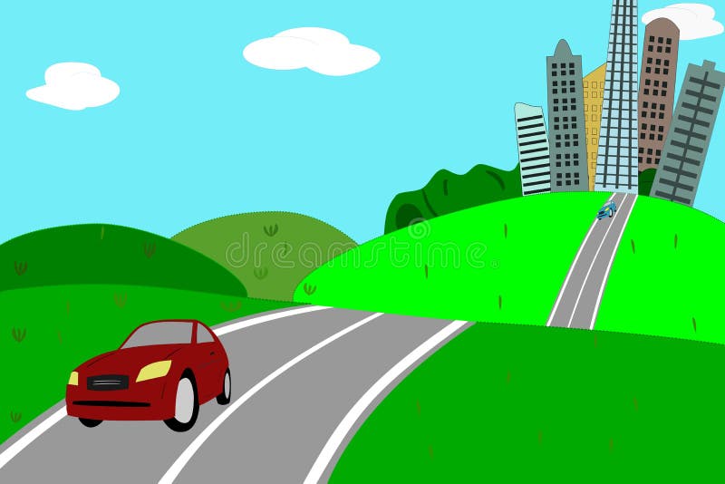 City escape stock illustration. Illustration of road - 16468399