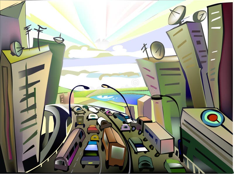 Traffic Congestion Drawing Stock Illustrations – 273 Traffic Congestion ...
