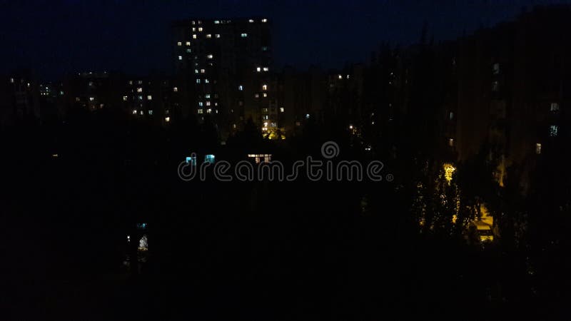 City Evening Night Weak Lights Stock Image - Image of metropolis ...