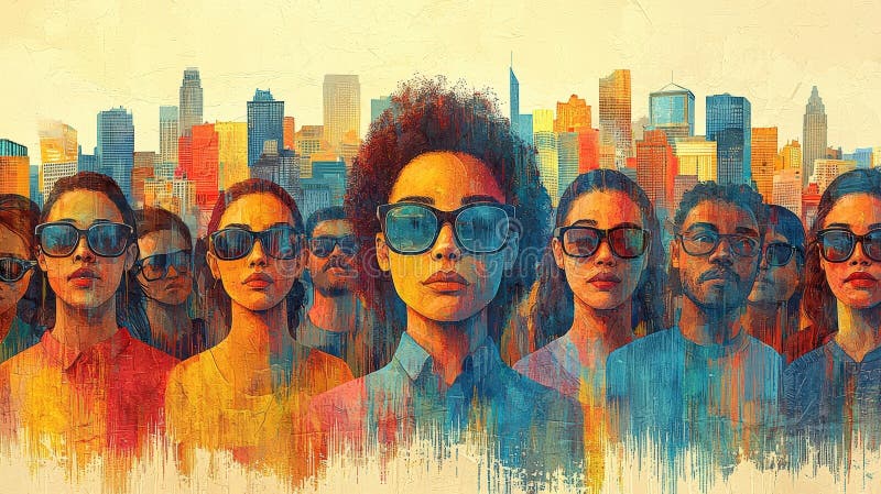 City Faces stock illustration. Illustration of faces - 337670228