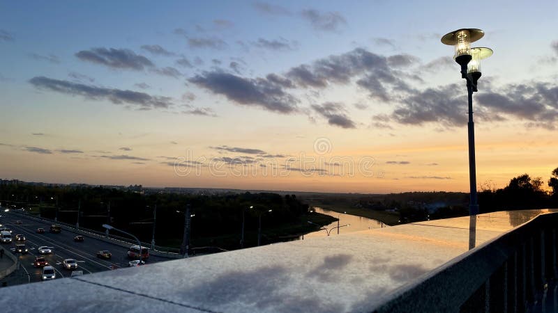 City is Falling Asleep at the Sunset Stock Image - Image of light ...