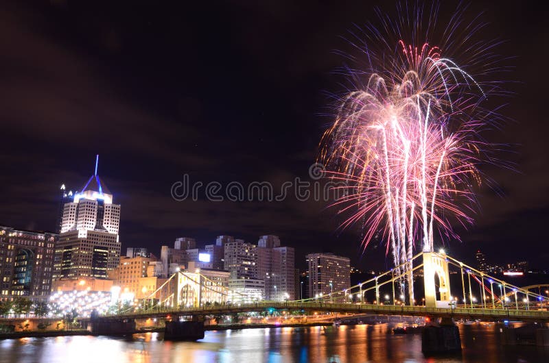 City Fireworks stock image. Image of allegheny, show - 26131659