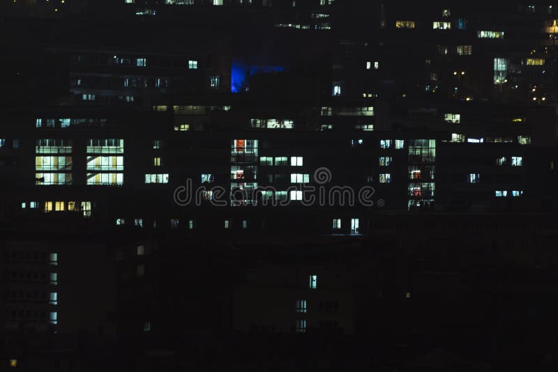 City flats at night stock photo. Image of night, evening - 86233756