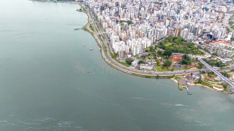 City of Florianopolis, Hercilio Luz Bridge Stock Photo - Image of ...