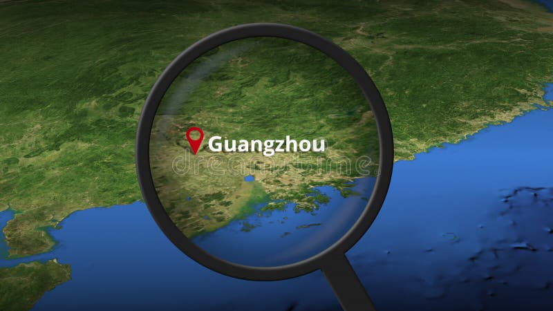 Guangzhou City and Factory Icons on the Map, Industrial Production ...