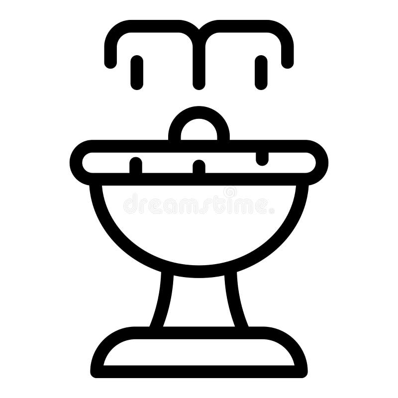 City Fountain Icon, Outline Style Stock Illustration - Illustration of ...