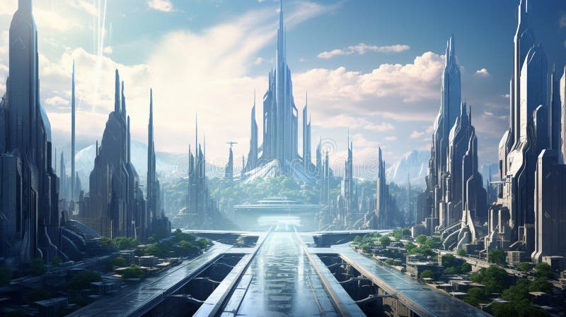 The City of the Future the Conceptual Drawing of the C_003 Stock ...