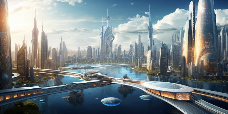 The City of the Future the Conceptual Drawing of the C_005 Stock ...