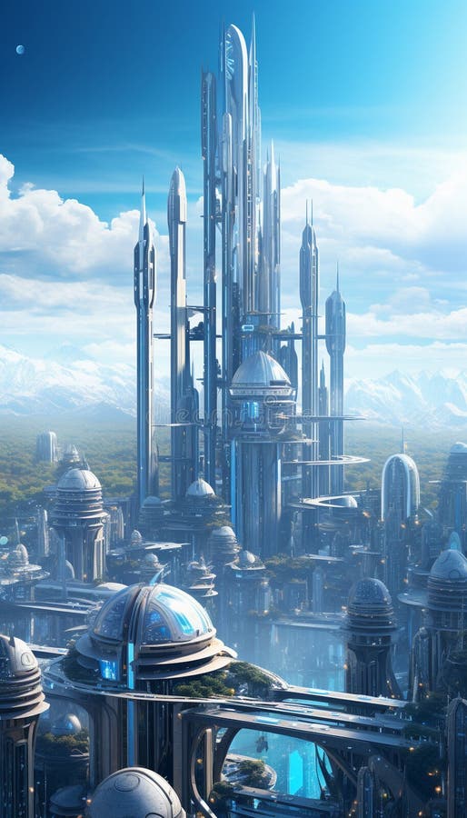 The City of the Future the Conceptual Drawing of the C_007 Stock ...