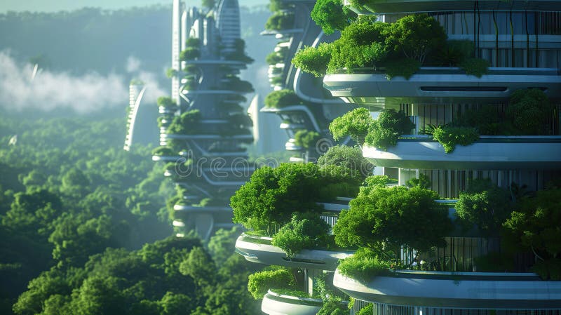 City of the Future. Eco-friendly Building in the Modern City. Office ...