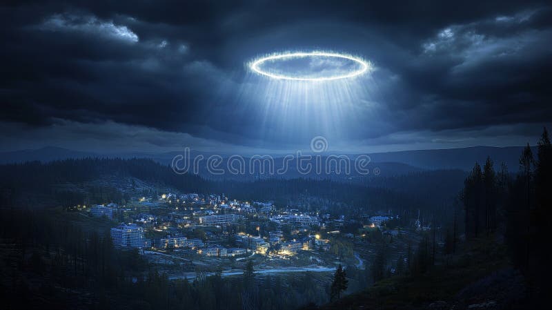 A City of the Future with a Glowing Energy Vortex at Its Heart ...